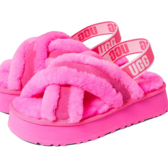 UGG | Shoes | Ugg Pink Fluffy Sandals | Poshmark